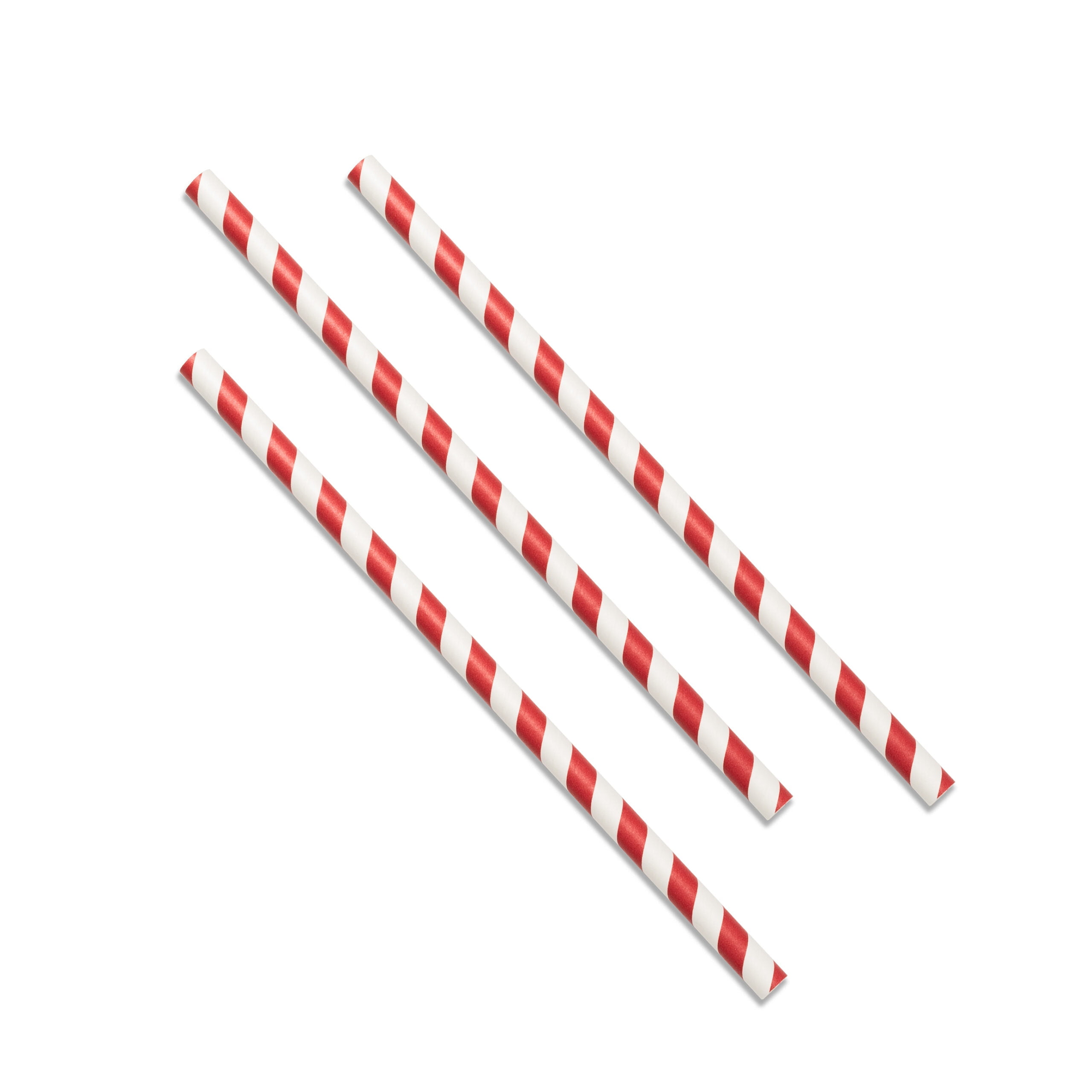 8mm Paper Straw, 200mm Red/White Recyclable/Compostable (Case of 8000 ...
