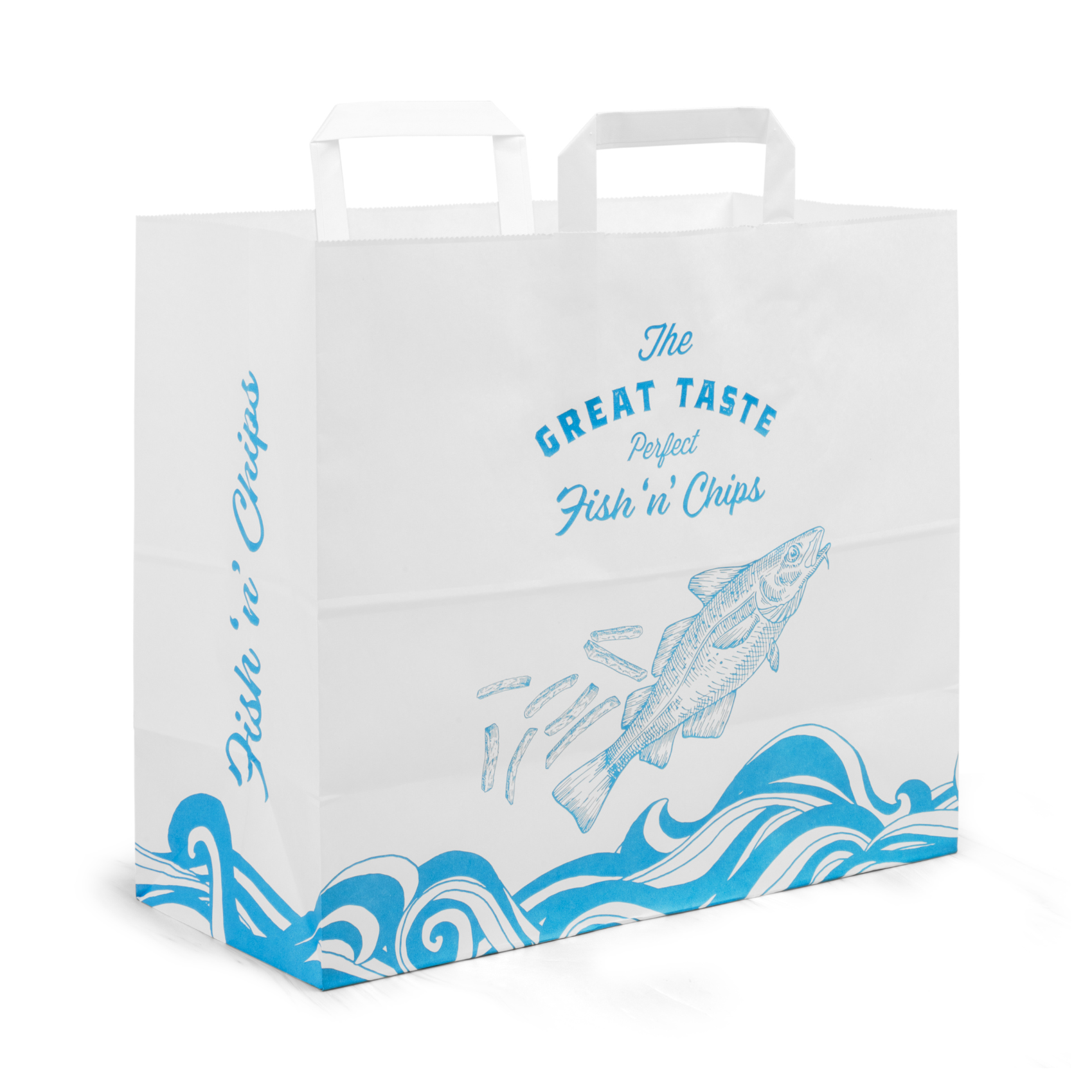 Large Fish ‘n’ Chips Recyclable Paper Bag (Case of 250) - Purple Planet ...