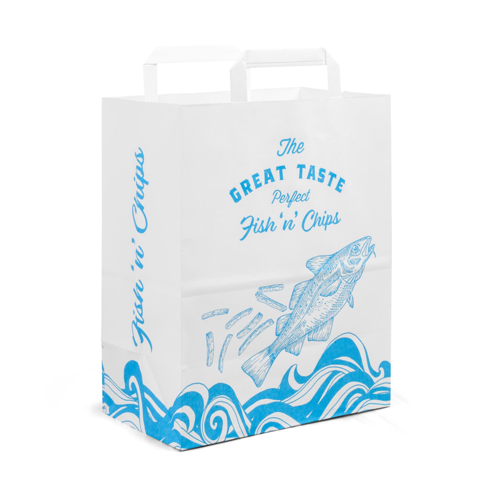 Medium Fish and Chips Recyclable Paper Bag (Case of 250) - Purple ...