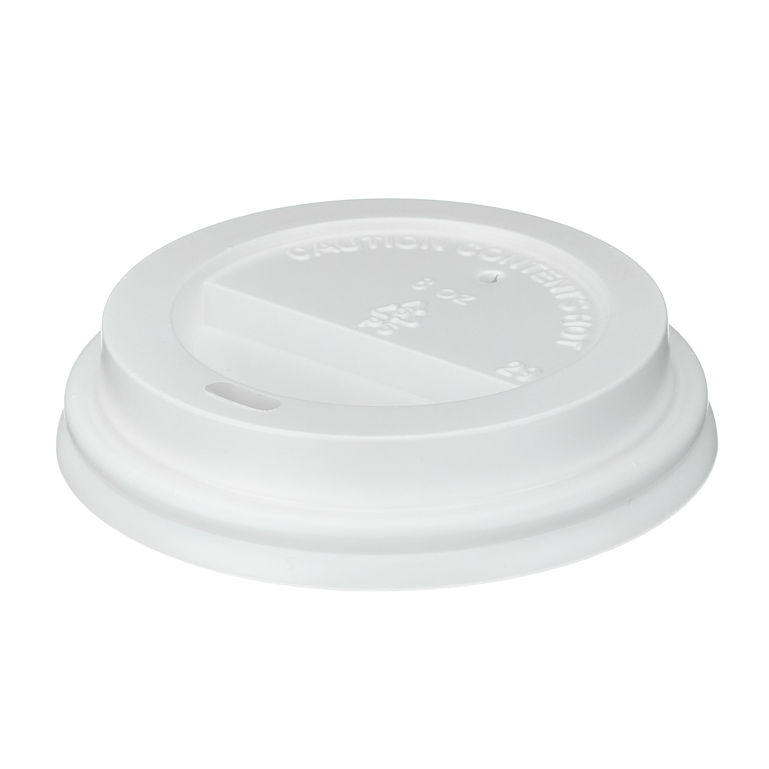 8oz White PP Sip-Thru Hot Cup Lid (Case of 1000) - Purple Planet Packaging
