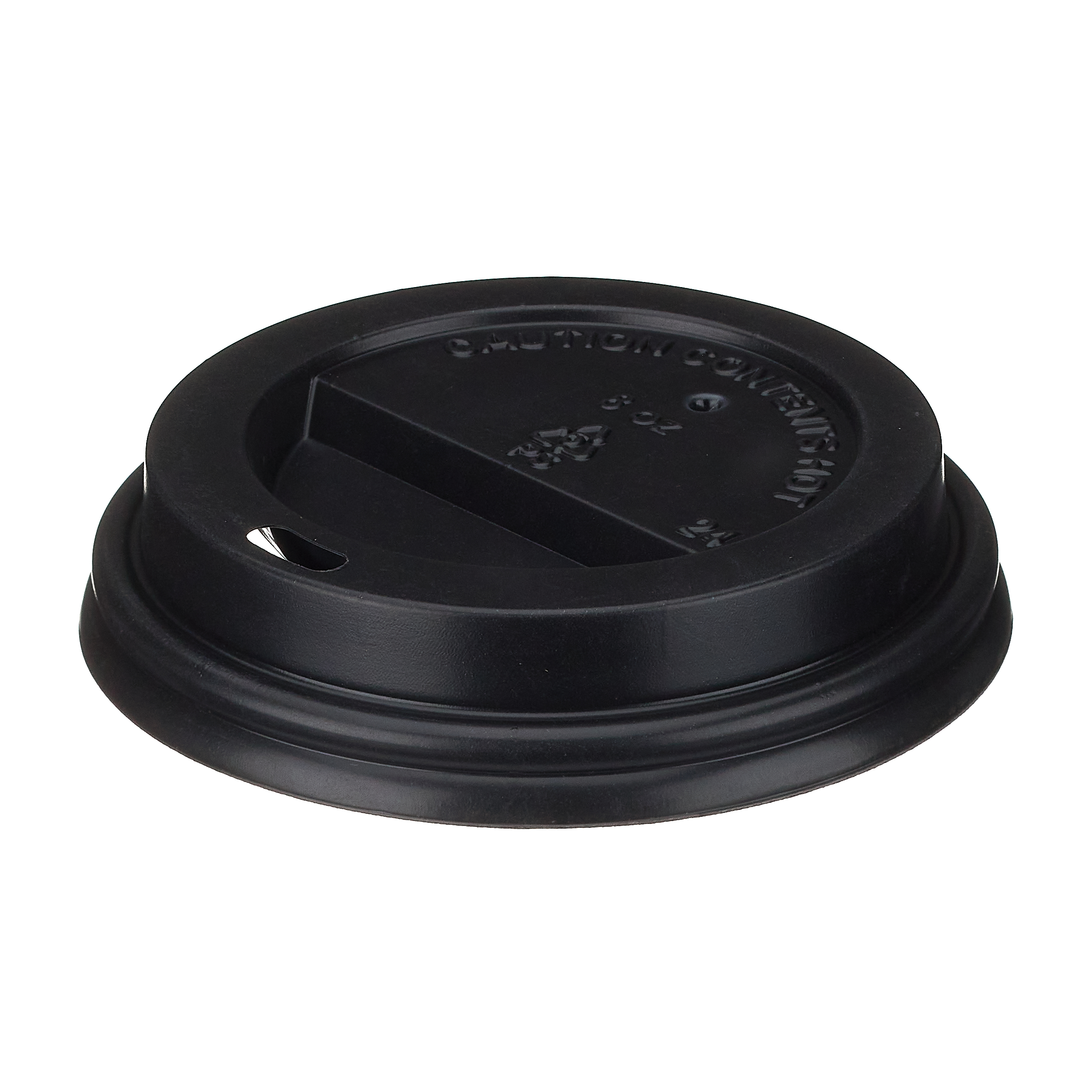 8oz Black PP Sip-Thru Hot Cup Lid (Case of 1000) - Purple Planet Packaging