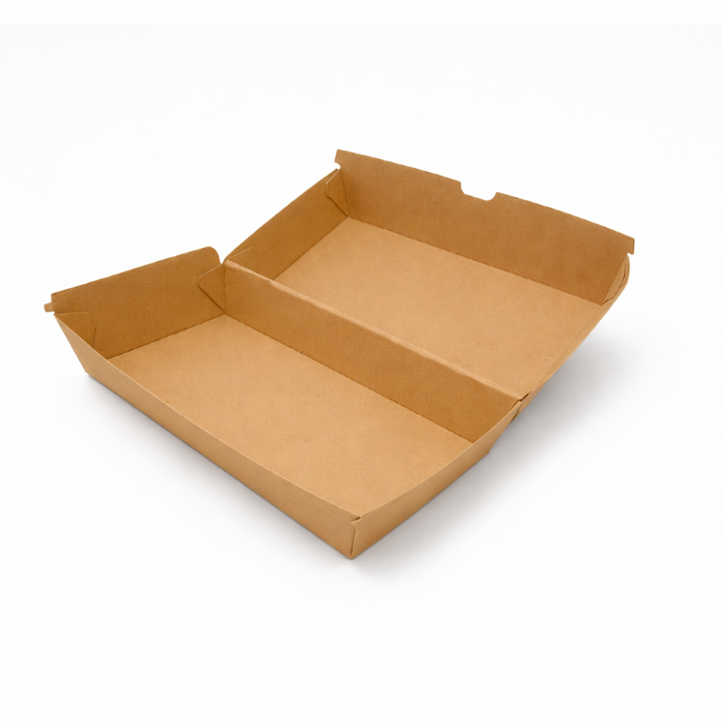 Kraft Burger Chip Box Recyclable - Purple Planet Packaging