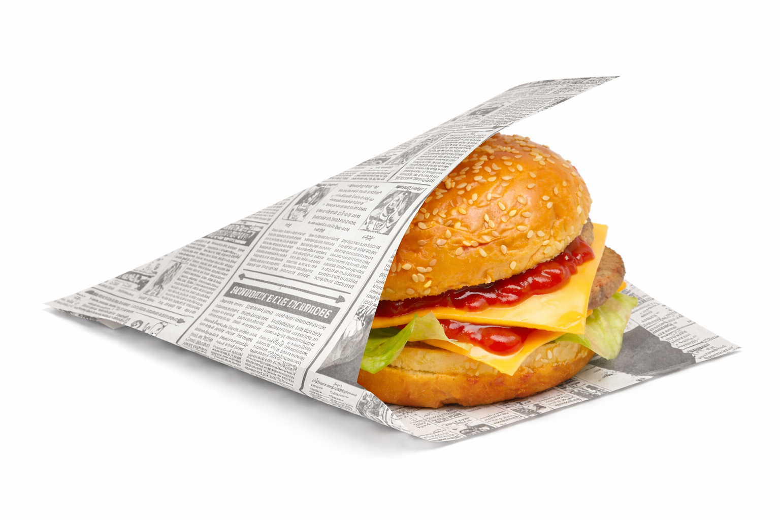 Newspaper 2 Open-Sided Bags 170mm x 160mm - Food Safe & Recyclable ...