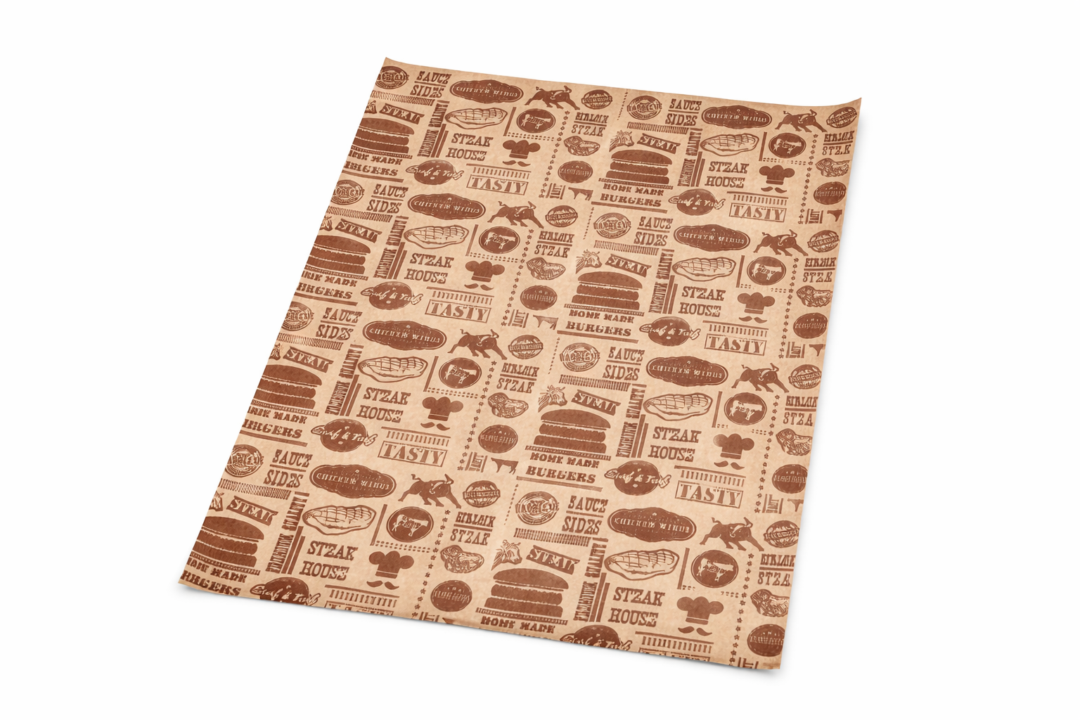 Steak House Printed Greaseproof Paper Sheets – 250mm x 350mm Food Safe ...