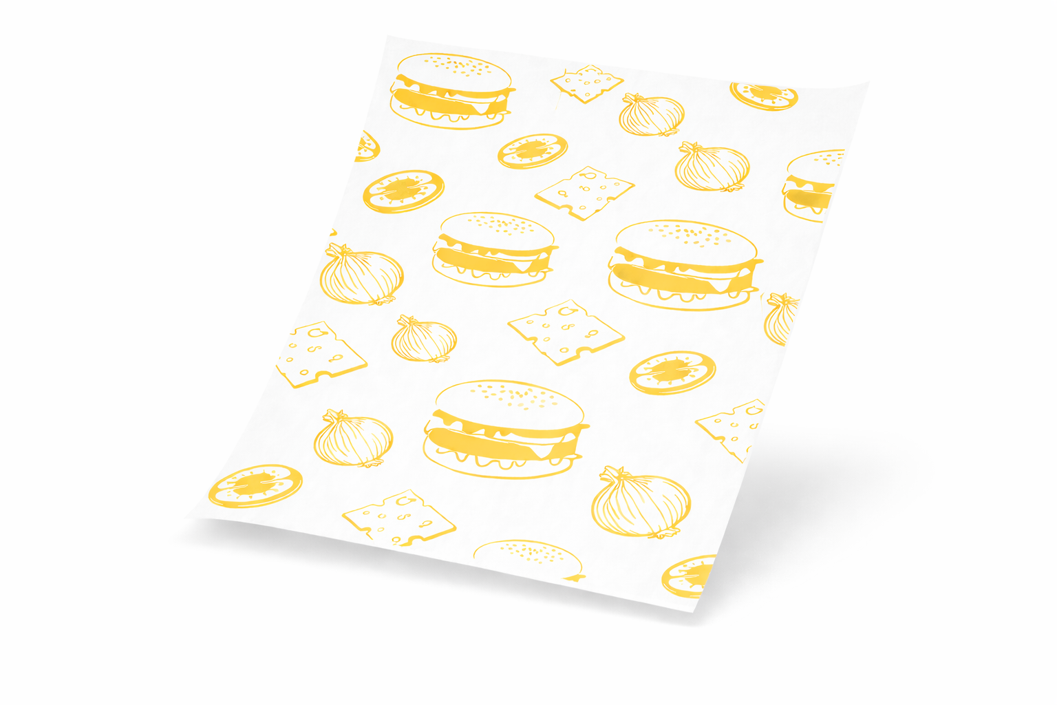 Yellow Printed Burger Wraps 250x320mm - Food Safe & Recyclable - Purple ...